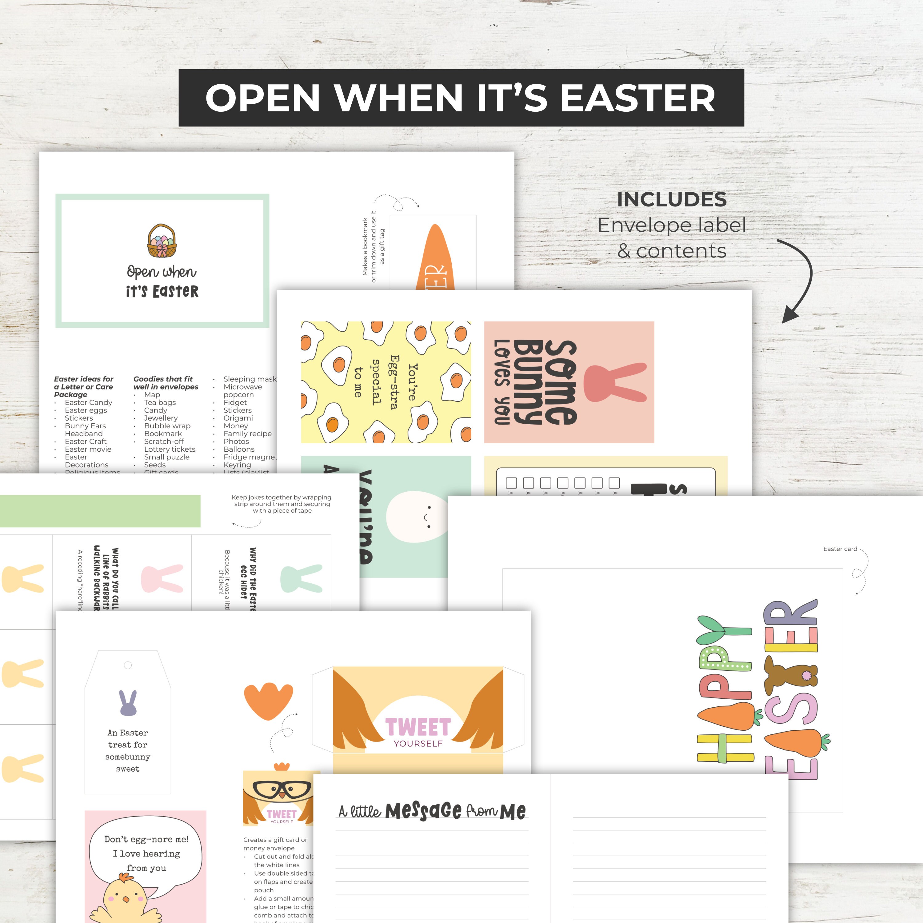 Open When It's Easter, Letter Label and Inserts, Long Distance ...
