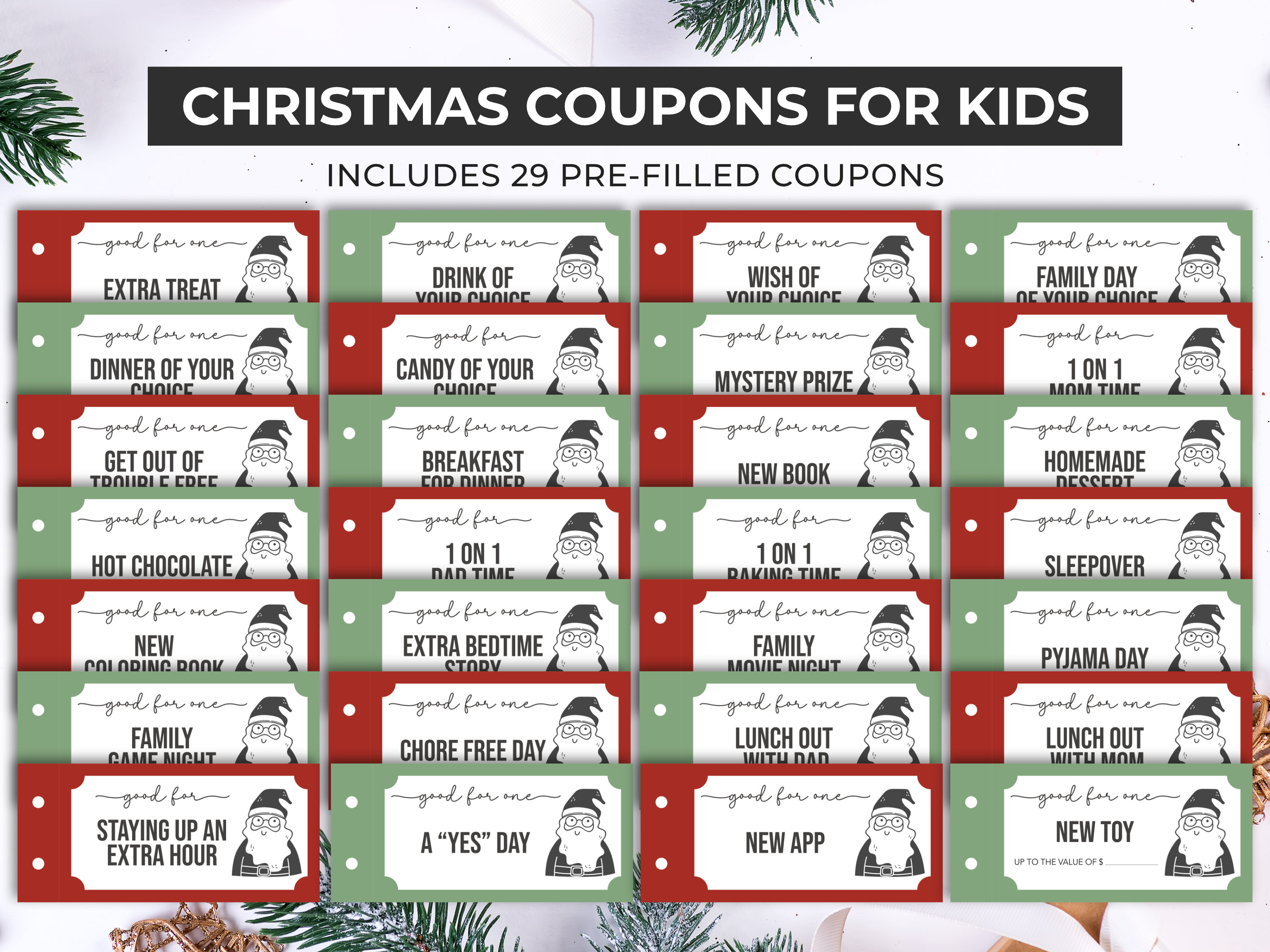 Christmas Coupon Book for Kids, Thoughtful Gift, Christmas Voucher ...
