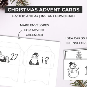 Christmas Activity Cards, Printable Advent Calendar Fillers for Kids ...