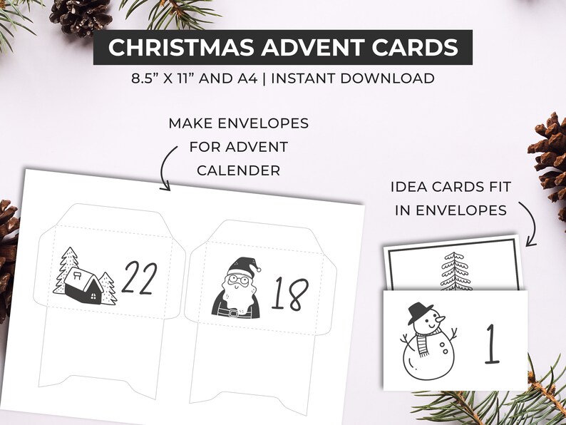 Christmas Activity Cards, Printable Advent Calendar Fillers for Kids ...