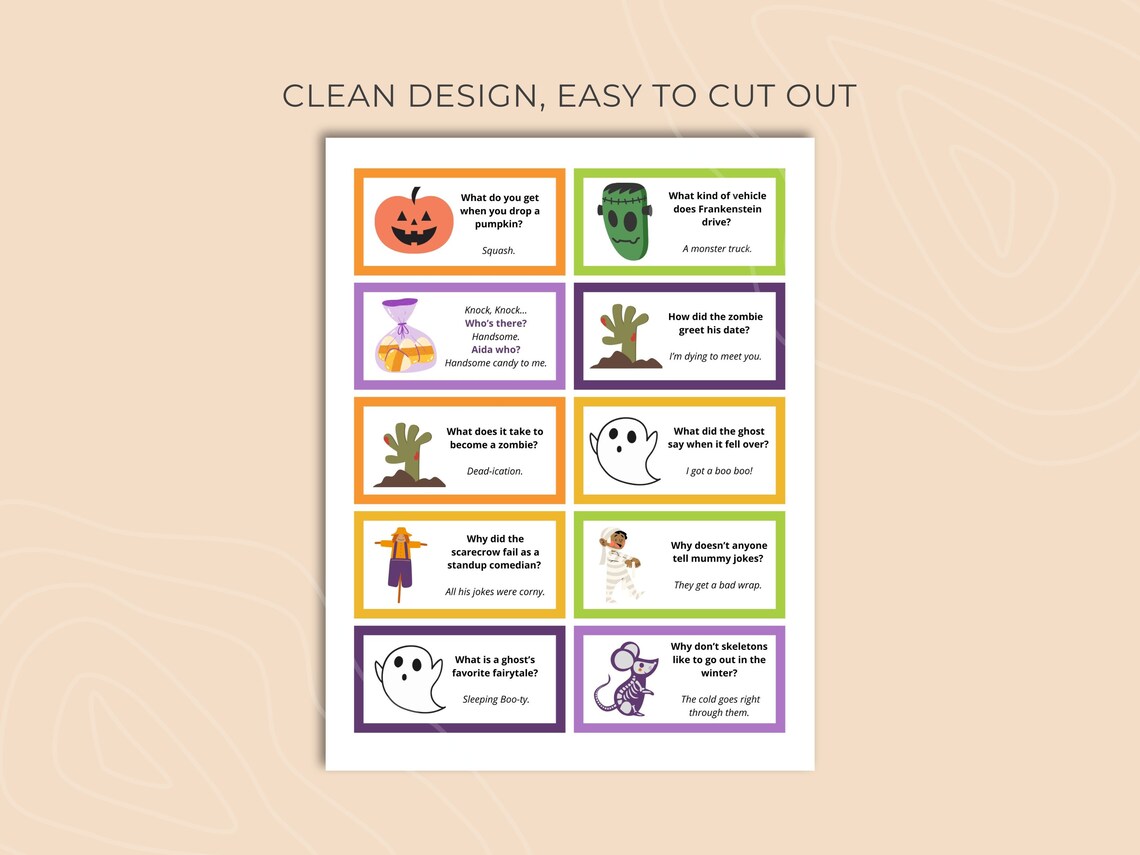 90 Halloween Jokes, Lunchbox Notes, Printable Jokes for Kids, Funny ...