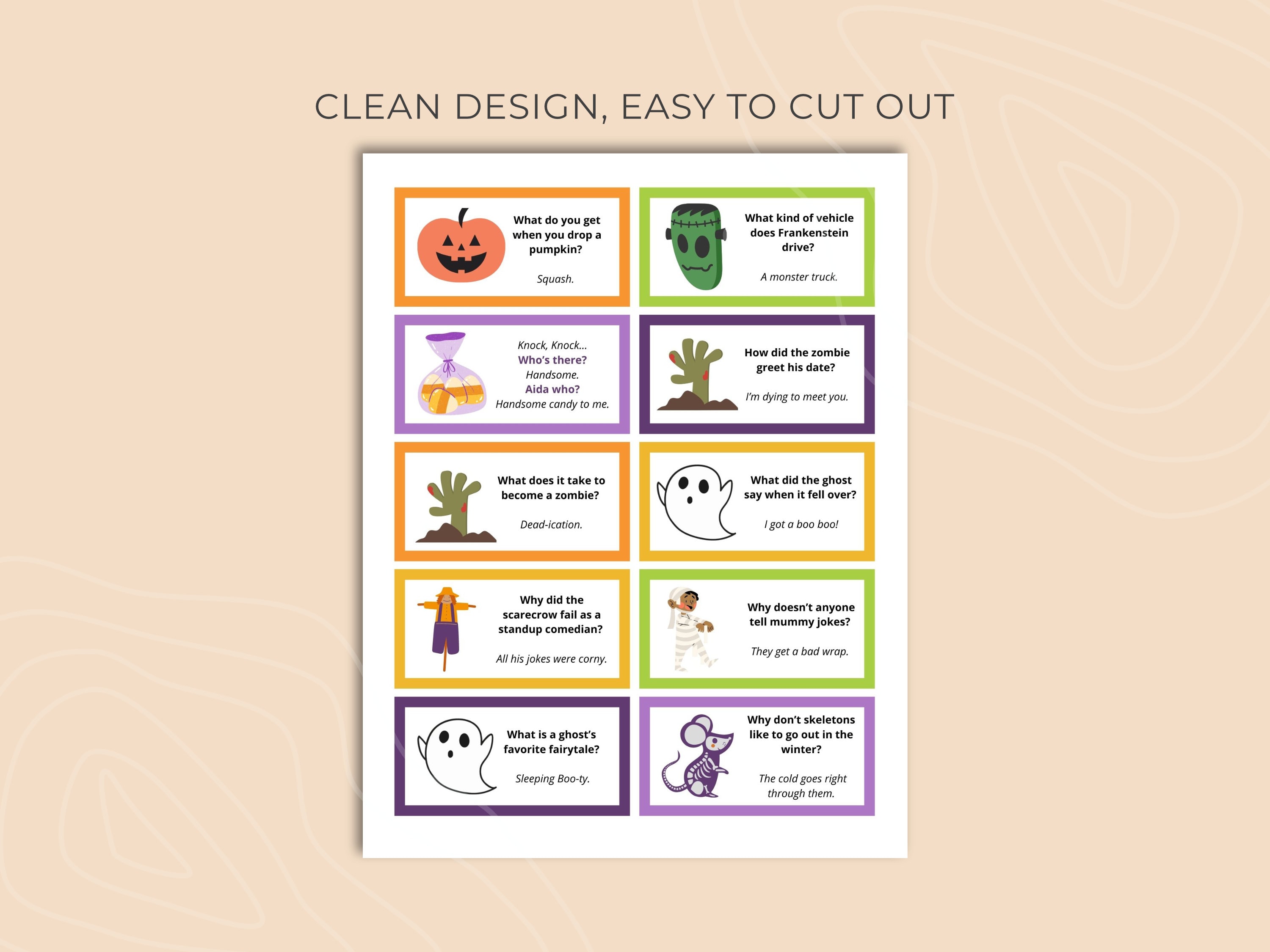 90 Halloween Jokes, Lunchbox Notes, Printable Jokes for Kids, Funny ...