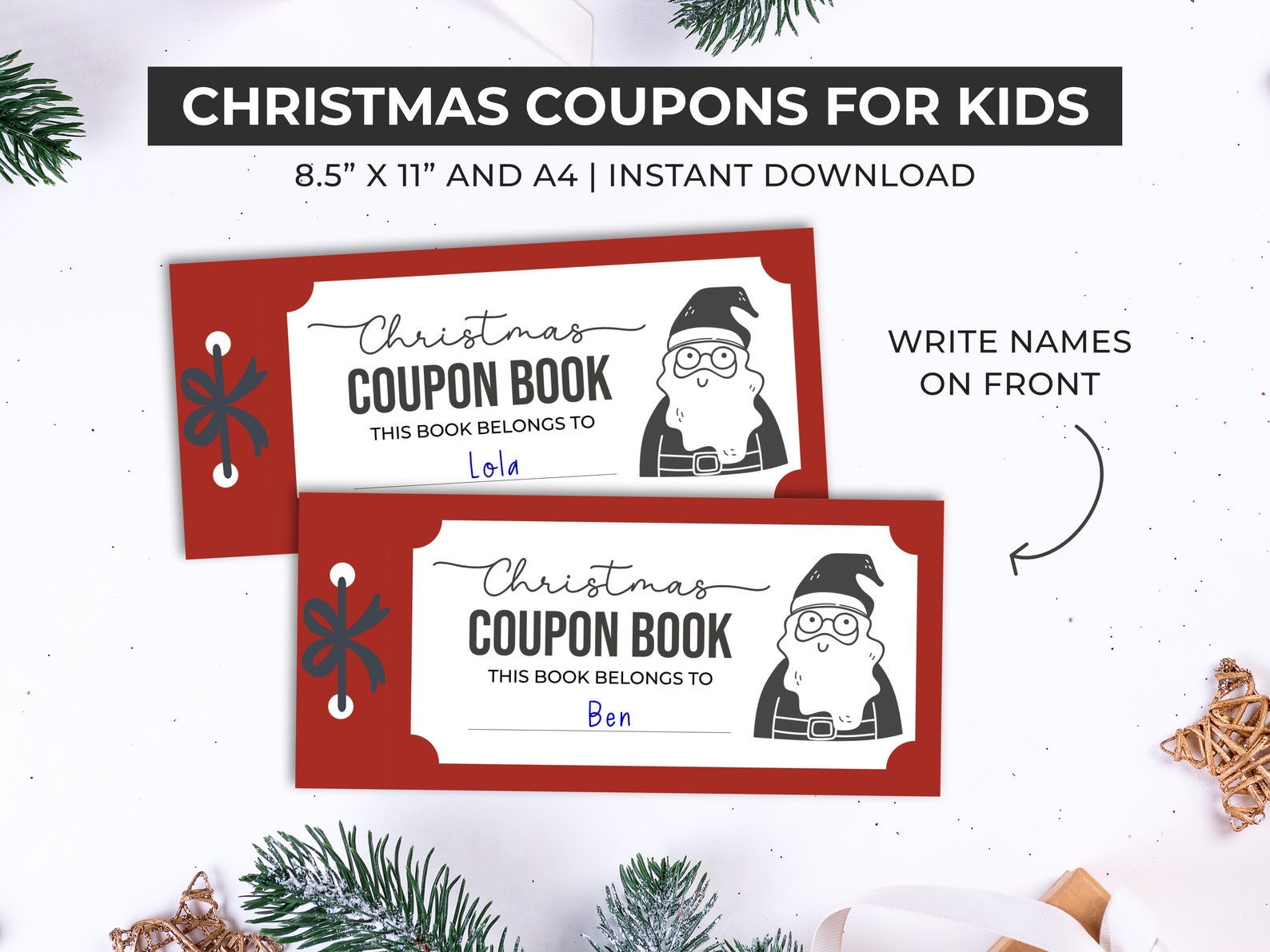 Christmas Coupon Book for Kids, Thoughtful Gift, Christmas Voucher ...