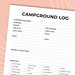 Campground Log, Printable Campsite Log, RV Planner, Camping Planner ...