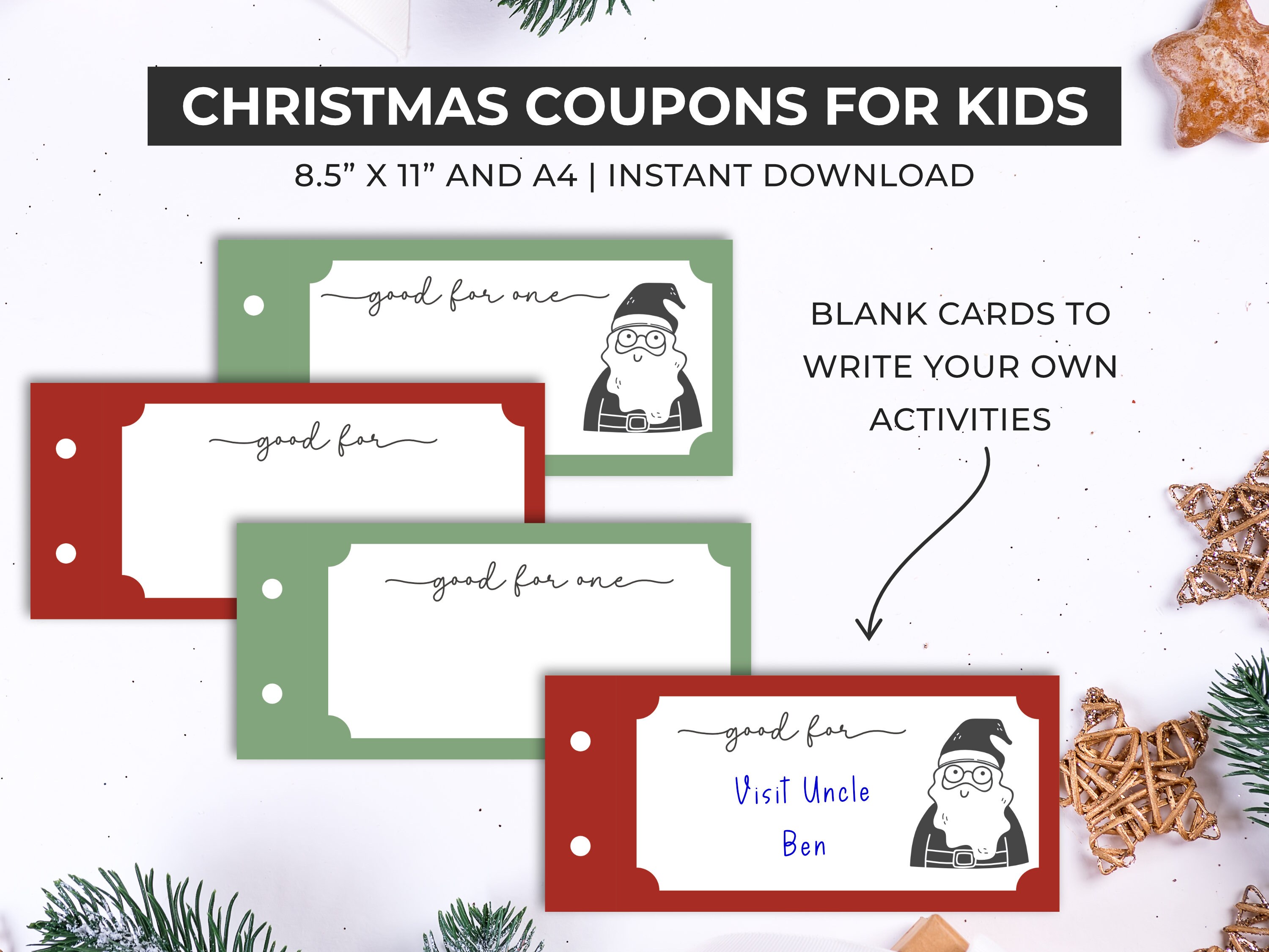 Christmas Coupon Book for Kids, Thoughtful Gift, Christmas Voucher ...
