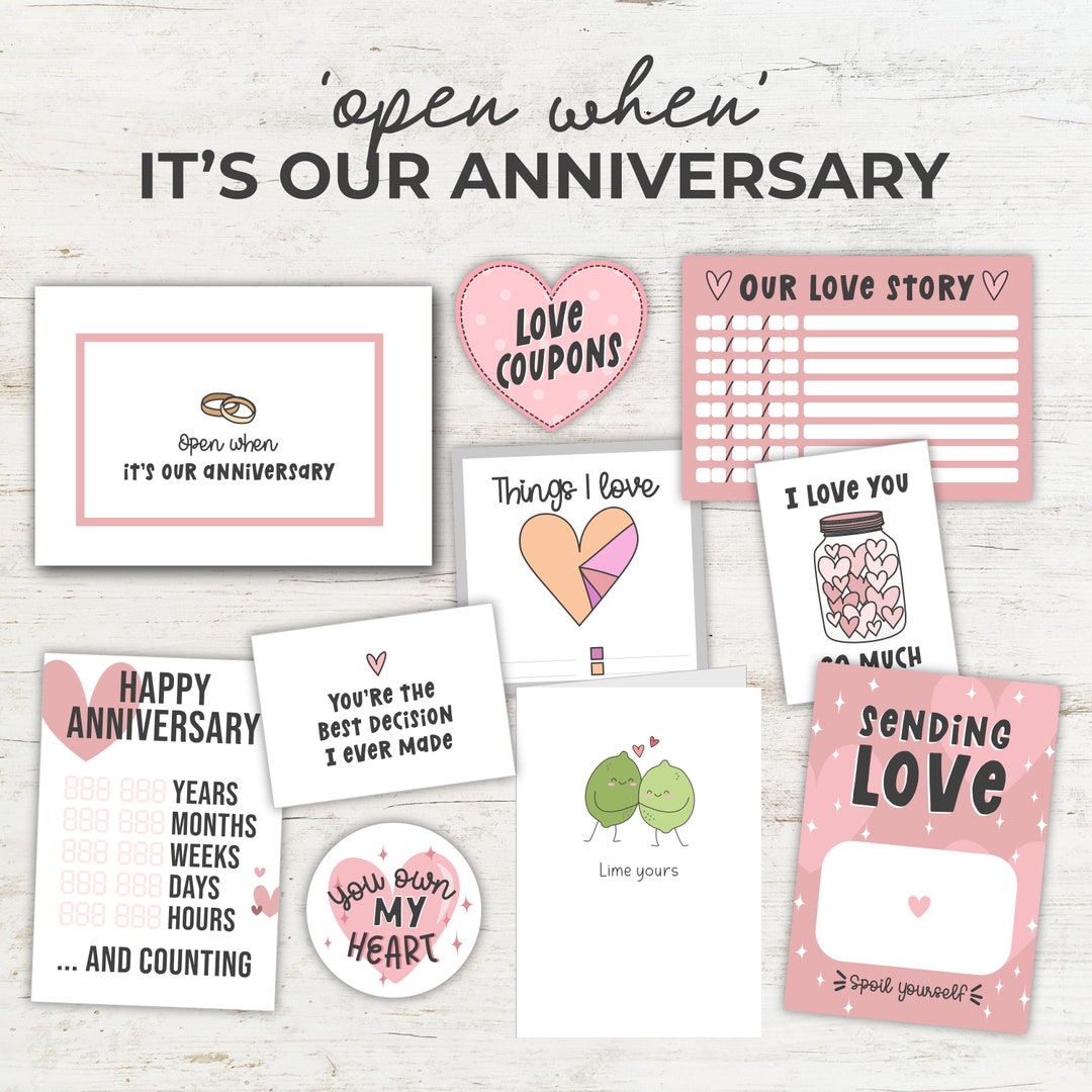 Open When It's Our Anniversary, Paper Anniversary Gift, Long Distance ...