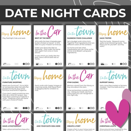 192 Date Night Idea Cards. Instant Download Printable. Fun - Etsy Canada