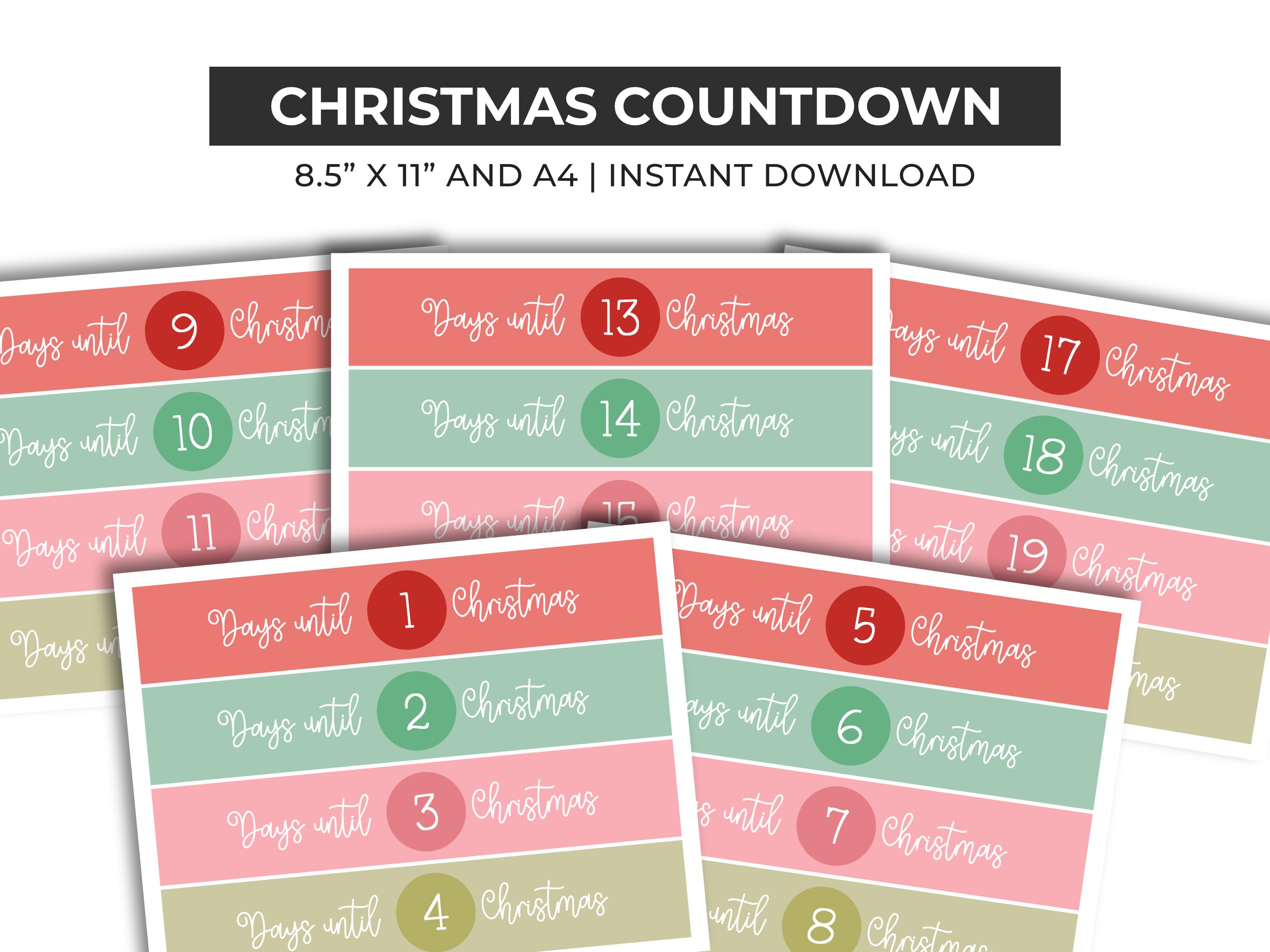 Christmas Countdown Paper Chain Garland, Advent Calendar for Kids ...