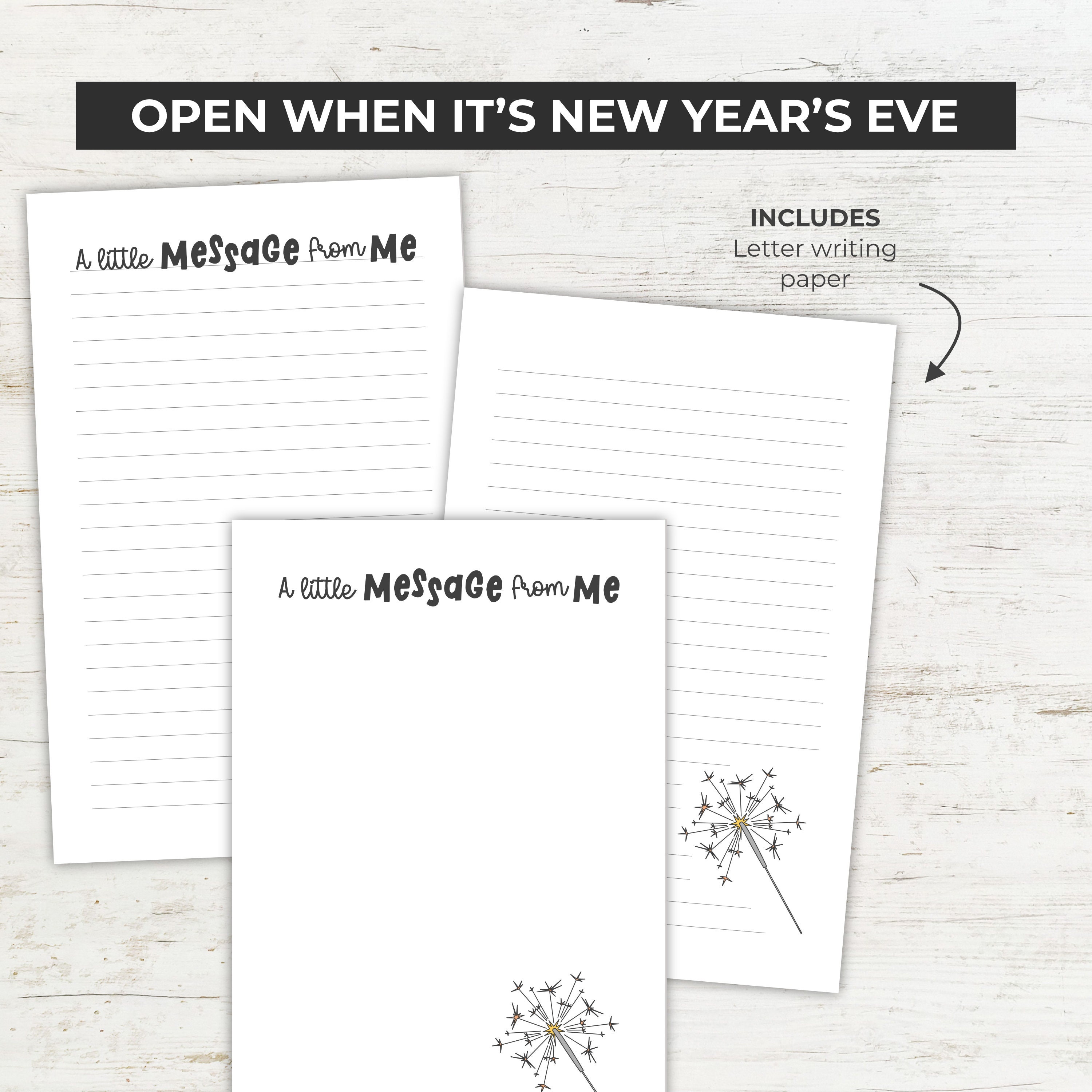 Open When It's New Year's Eve, Letter Label and Inserts, Long Distance ...