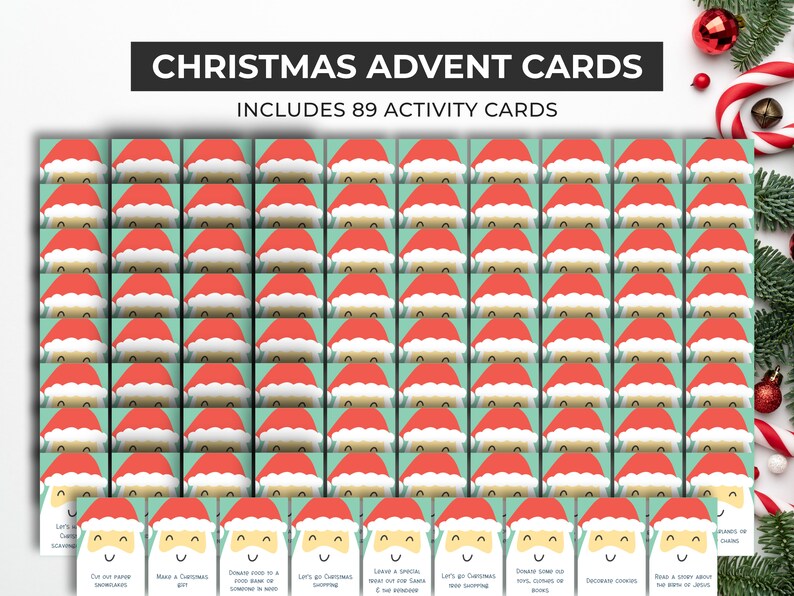 Christmas Activity Cards, Printable Advent Calendar Fillers for Kids ...