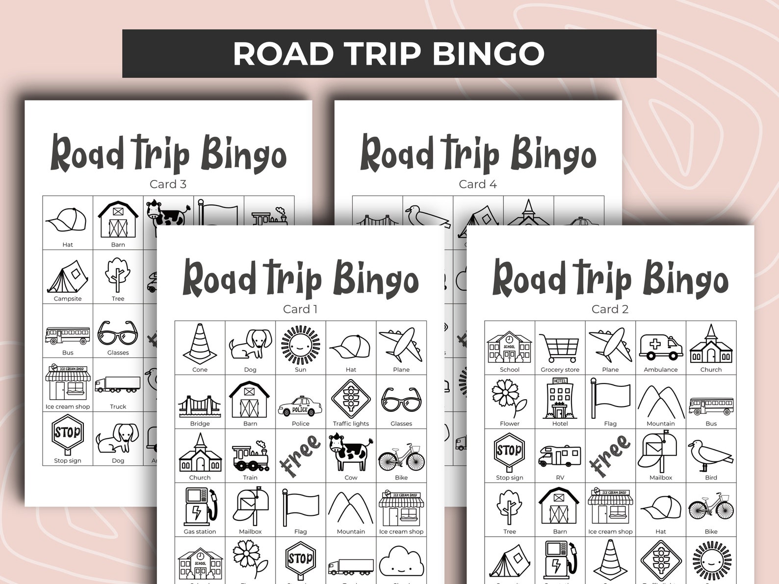 Road Trip Activity Pack, Printable Kids Activities, Road Trip Games ...