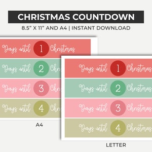 Christmas Countdown Paper Chain Garland, Advent Calendar for Kids ...
