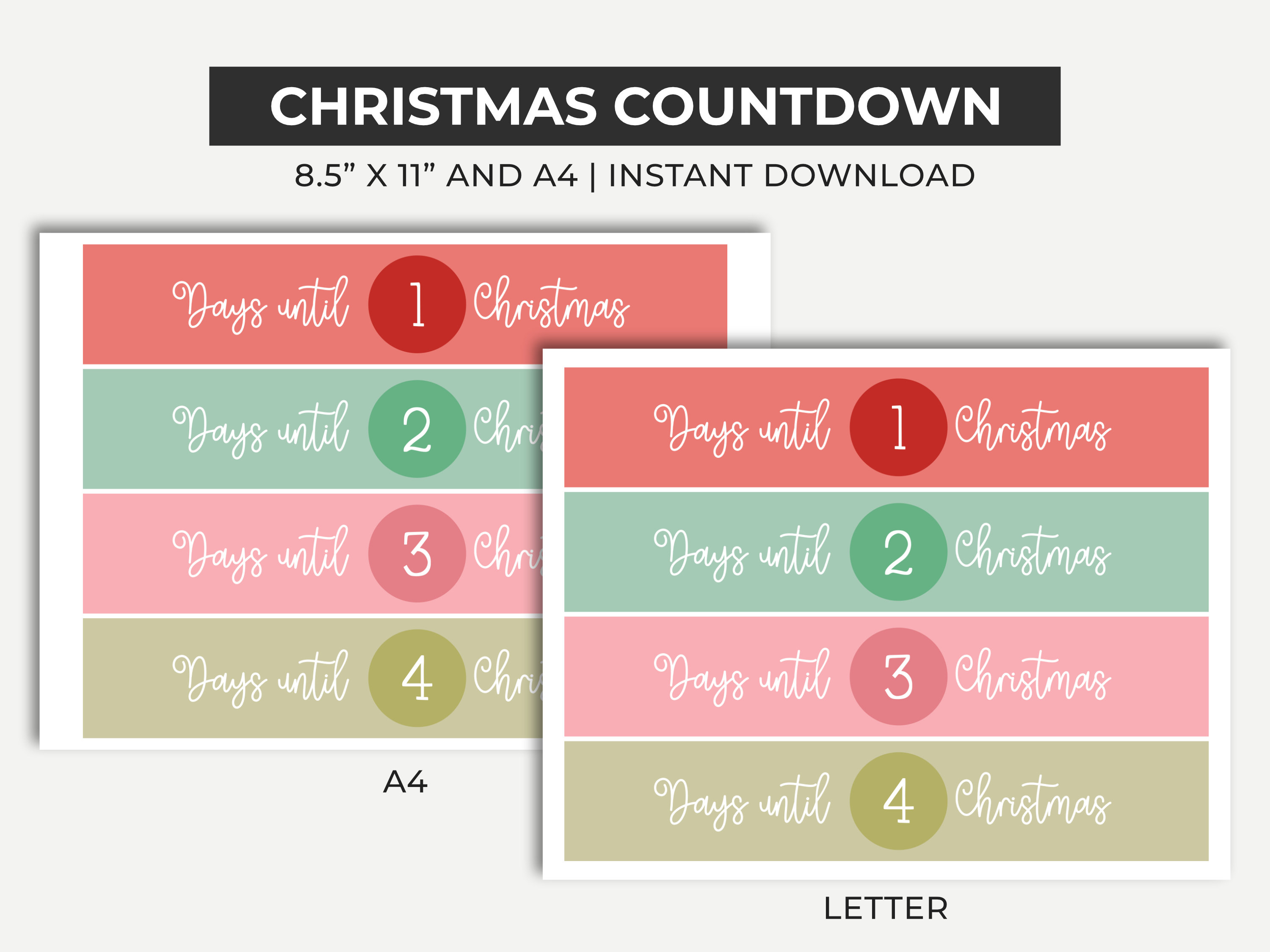 Christmas Countdown Paper Chain Garland, Advent Calendar for Kids ...