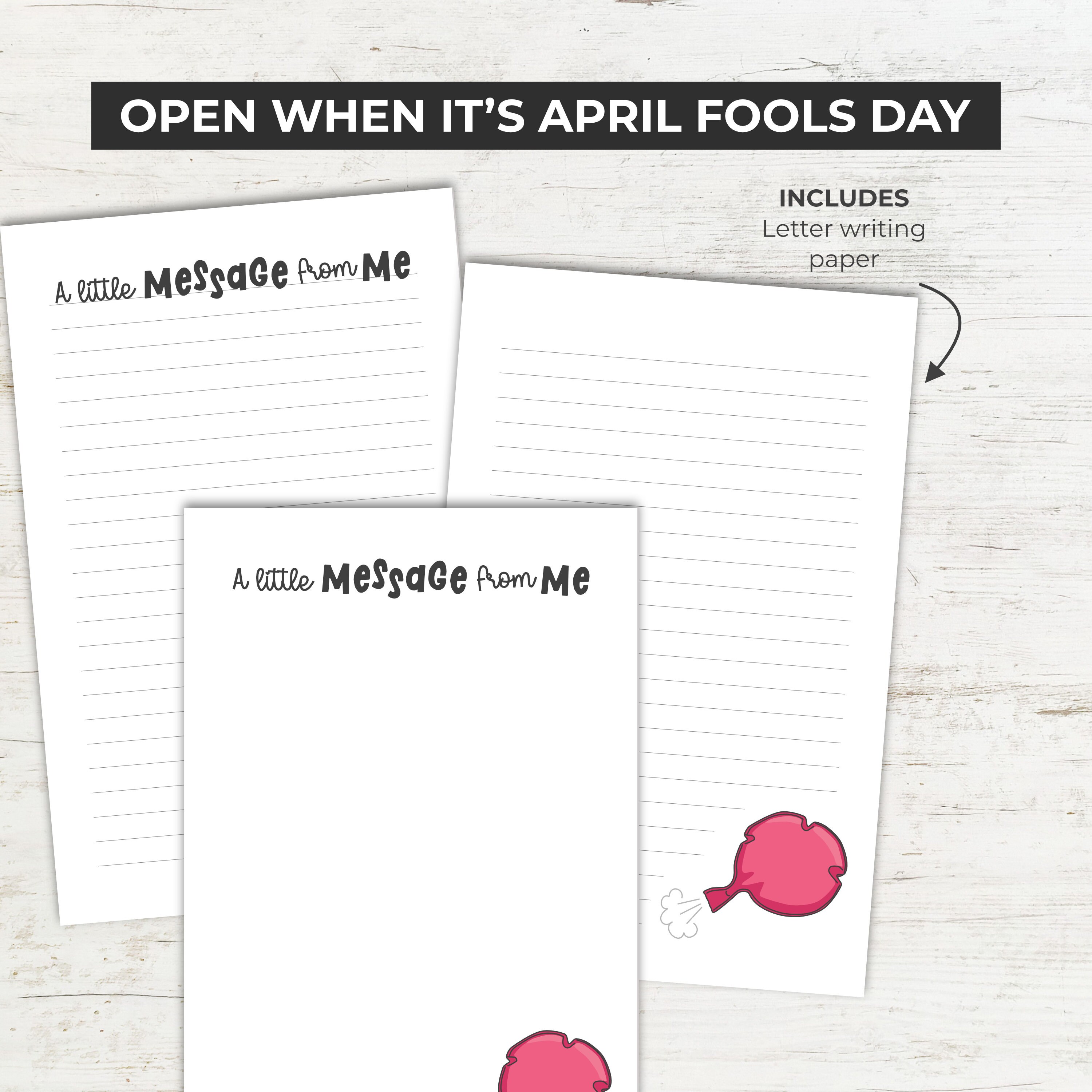 Open When It's April Fools Day, Letter Label and Inserts, Long Distance ...