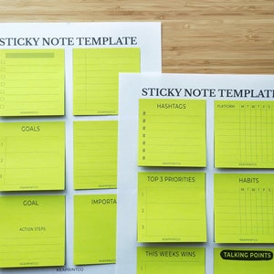 Social Media Sticky Notes Printable Social Media Schedule - Etsy