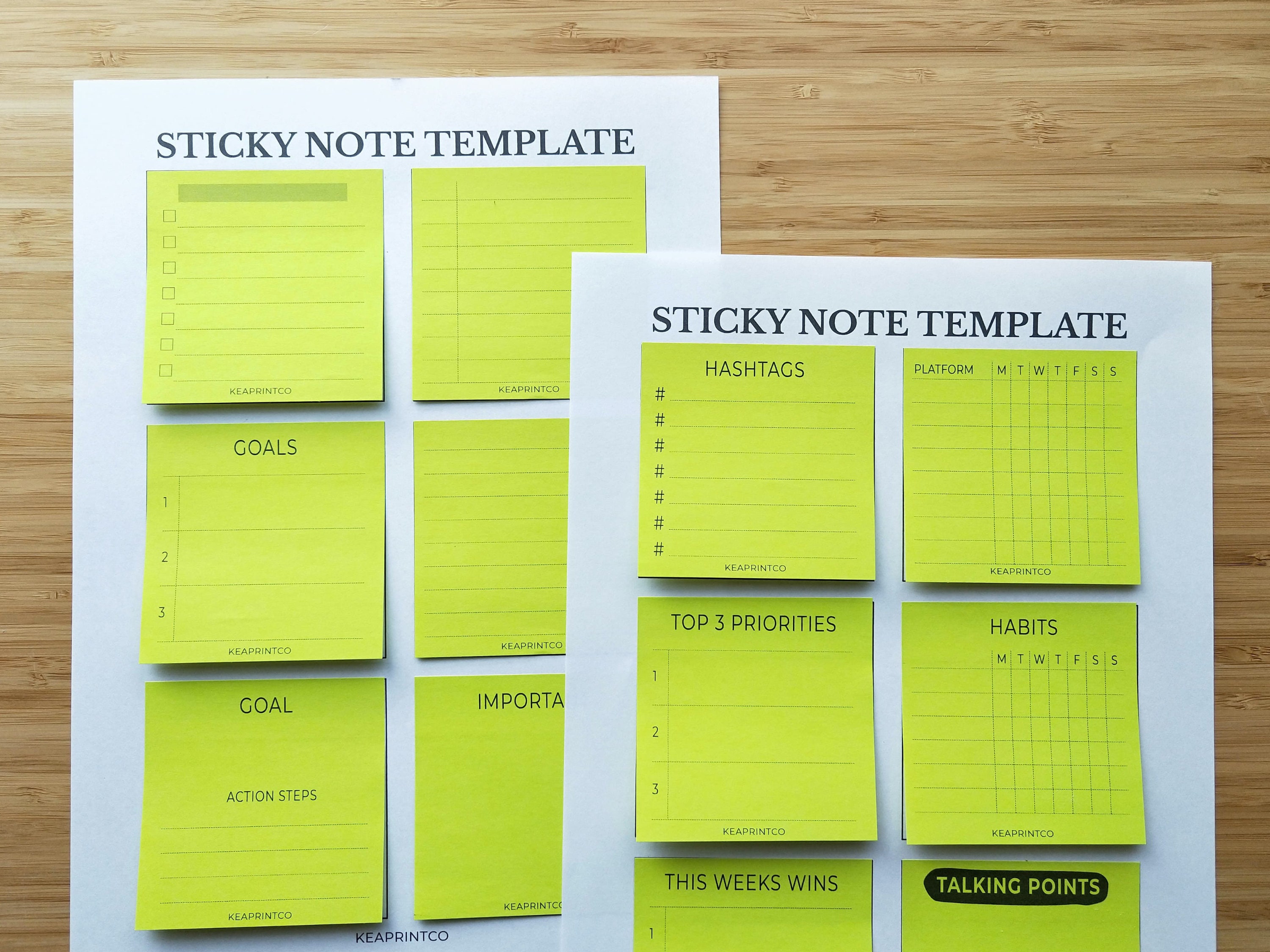 Social Media Sticky Notes Printable, Social Media Schedule, Instagram ...