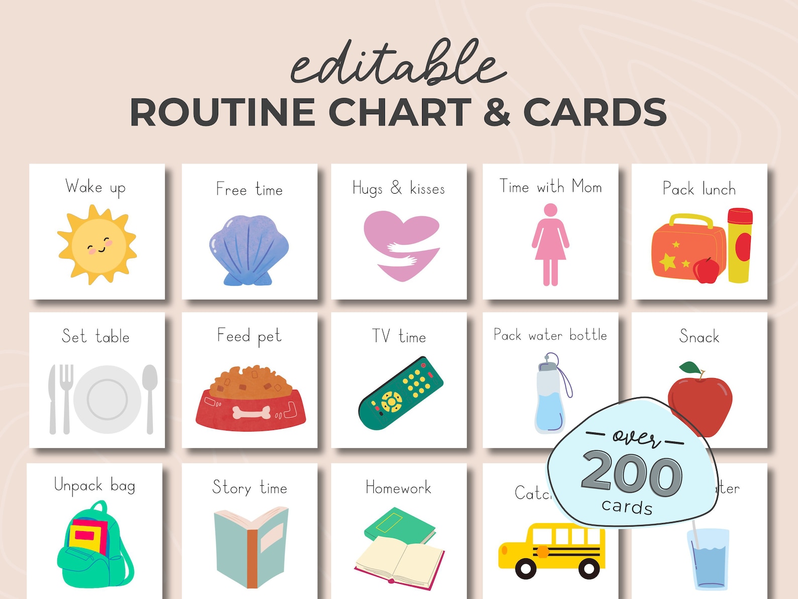 Routine Cards & Charts for Kids, Daily Rhythm, Morning, Afternoon ...