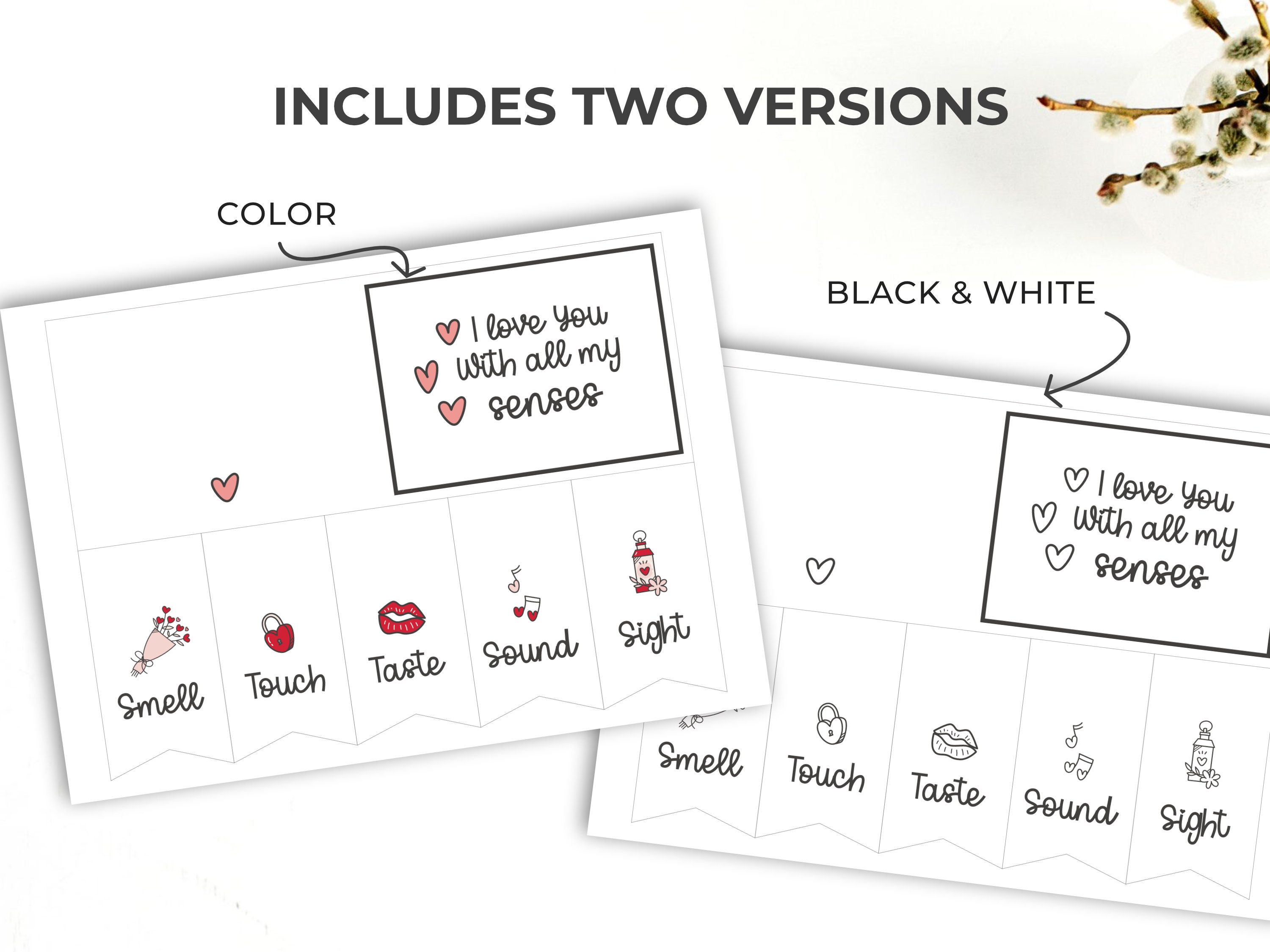 5 Senses Gift Tags & Card Gift for Girlfriend, Boyfriend, Him, Her ...