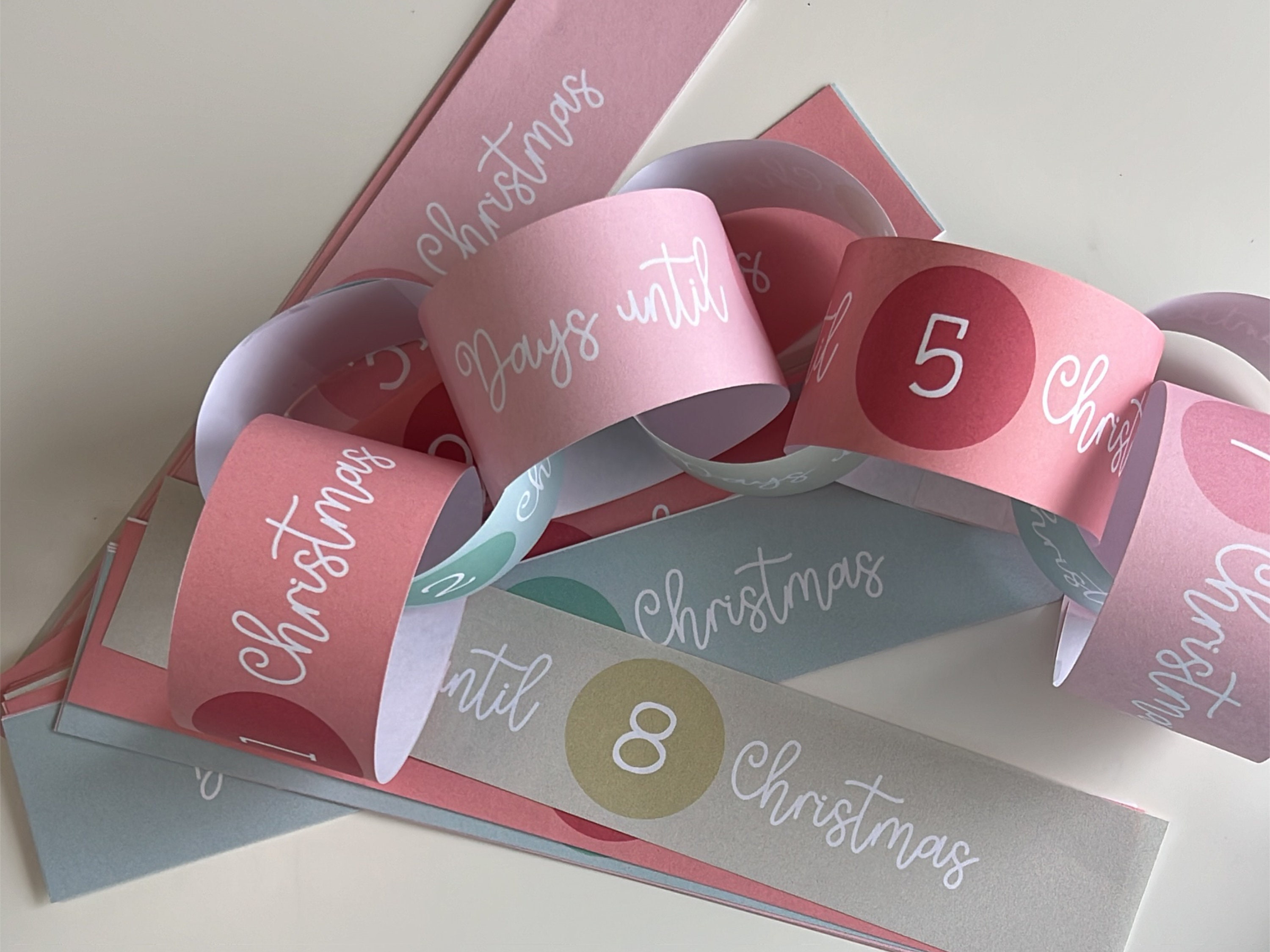 Christmas Countdown Paper Chain Garland, Advent Calendar for Kids ...