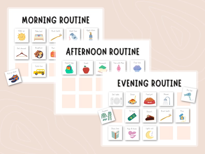 Routine Cards & Charts for Kids, Daily Rhythm, Morning, Afternoon ...