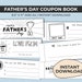 Father's Day Coupon Book, Printable Vouchers, Gift From Kids, Last ...