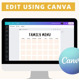Editable Weekly Meal Chart & Cards, Visual Menu for Kids and Toddlers ...
