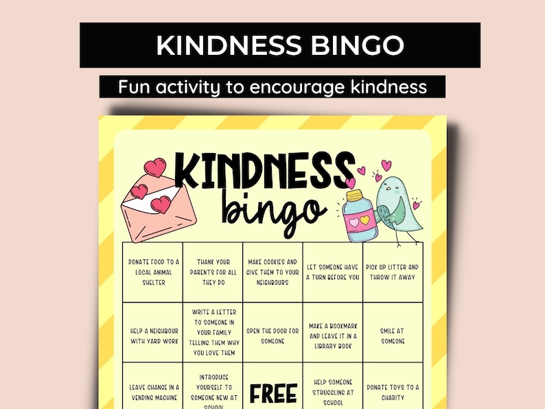 Random Acts of Kindness Bingo Printable PDF, Pay It Forward, Spread ...