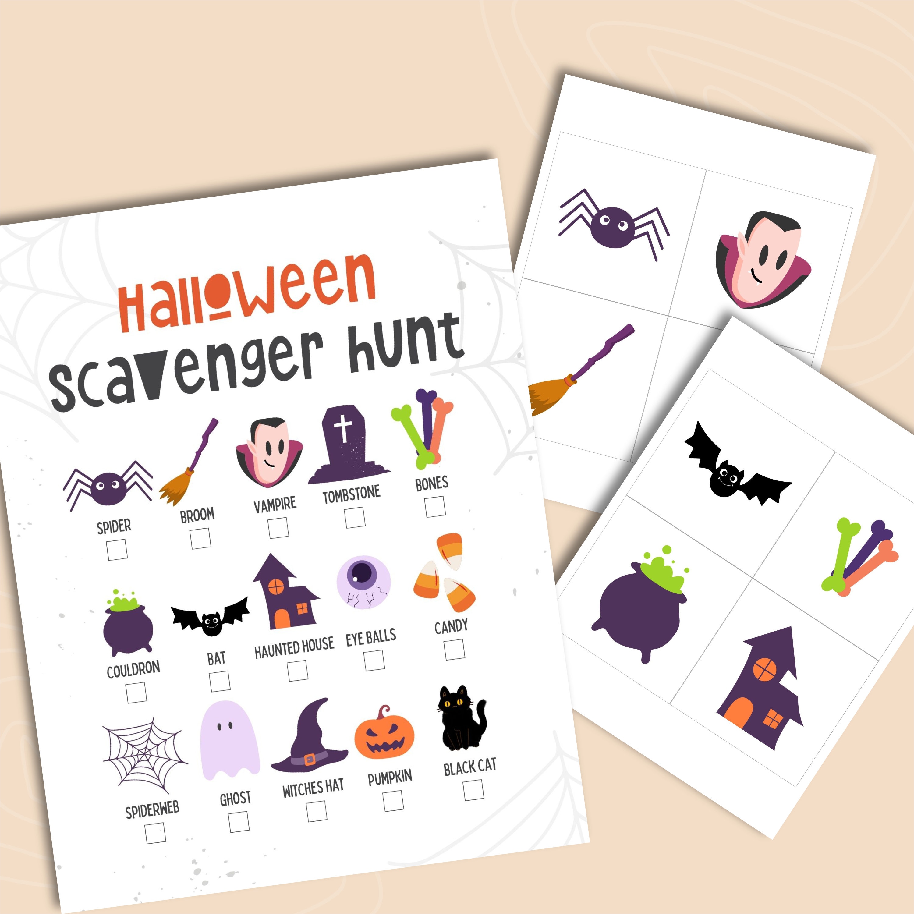EDITABLE Halloween Scavenger Hunt, Kids Halloween Game Printable, Fall ...