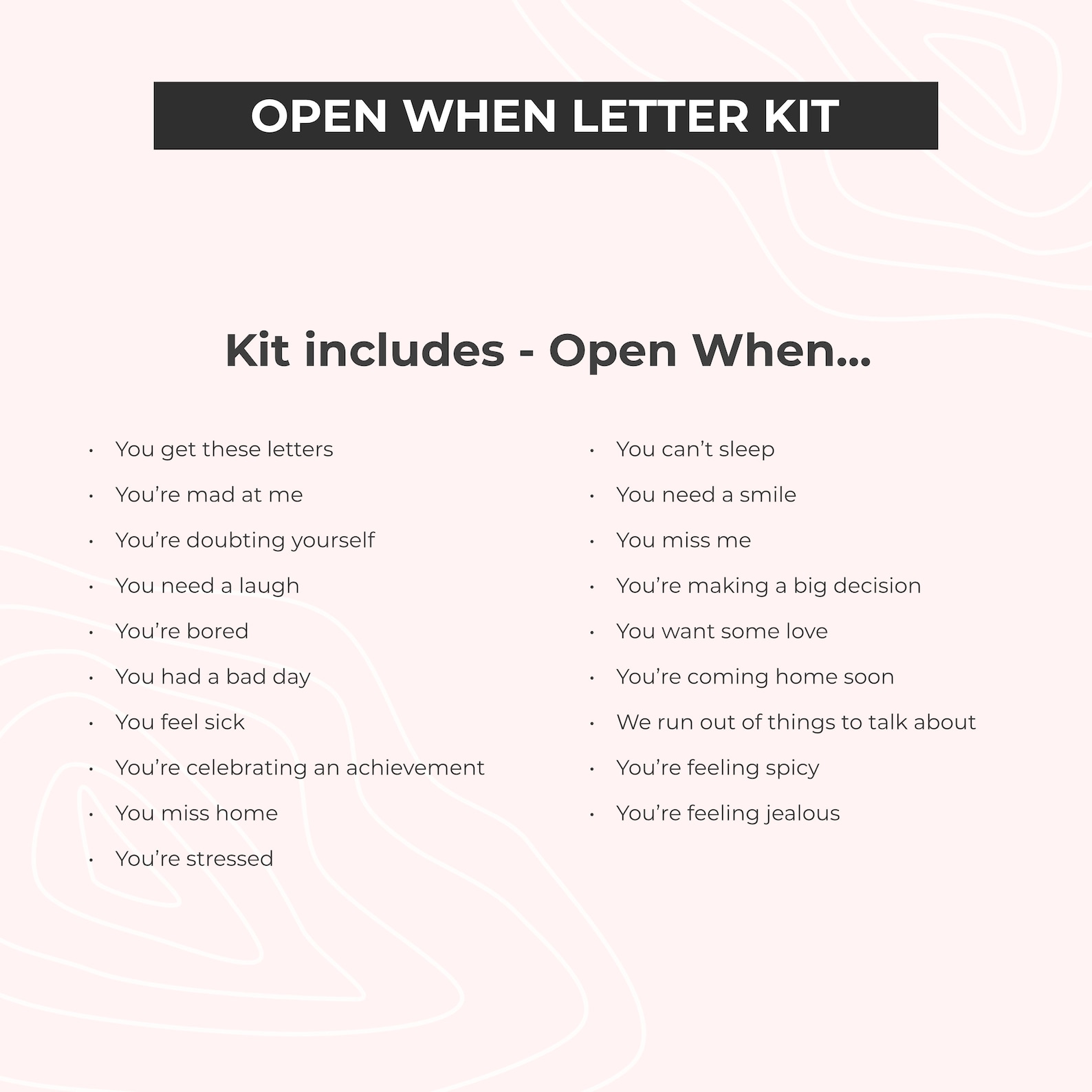 Printable Open When Letter Kit for Couples, Long Distance Relationship ...
