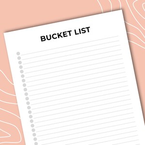 Bucket List Printable, Bucket List Insert, Bucket List Printable ...
