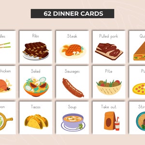 Editable Weekly Meal Chart & Cards, Visual Menu for Kids and Toddlers ...