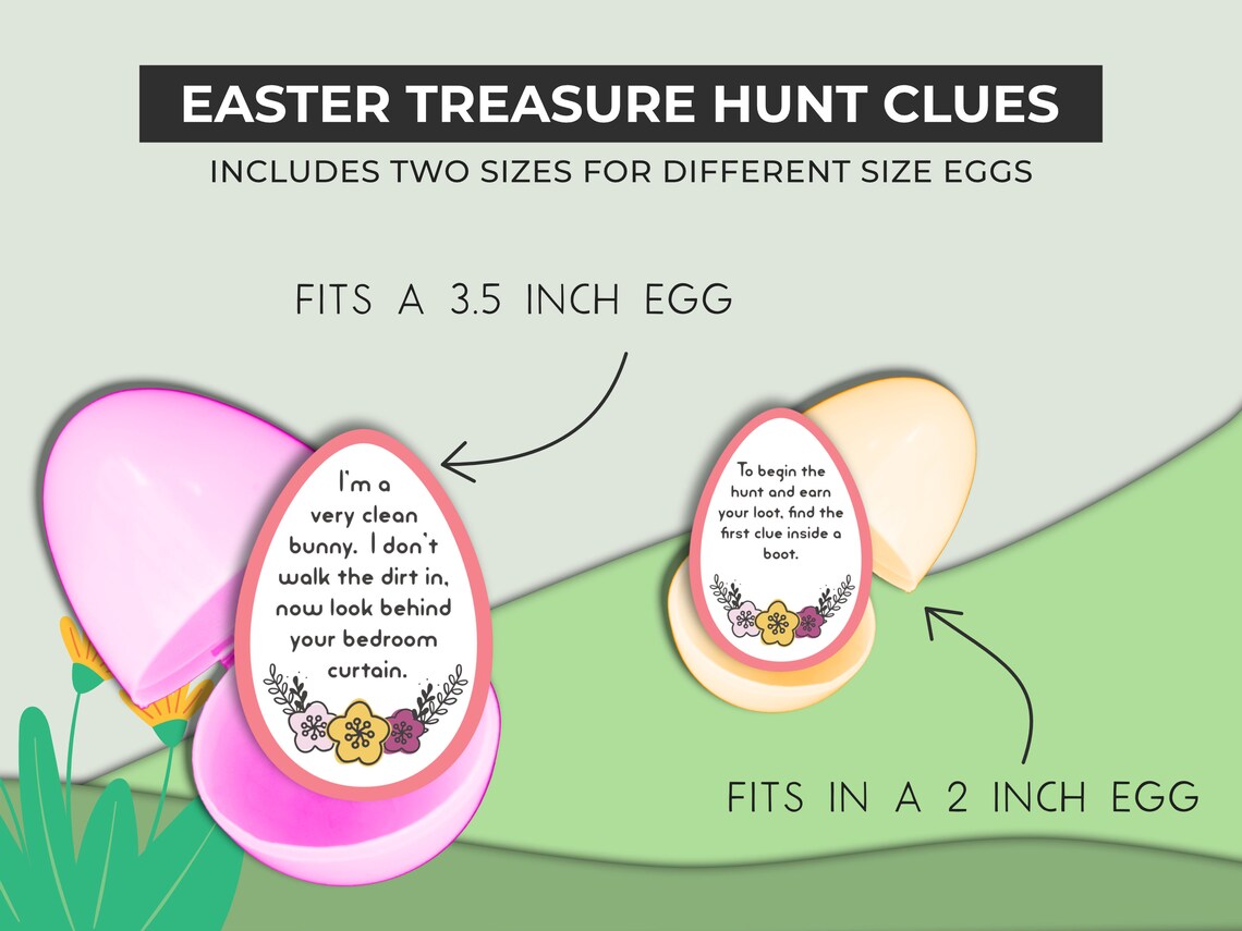 Easter Treasure Hunt for Kids, Easter Egg Clues, DIY Scavenger Hunt ...
