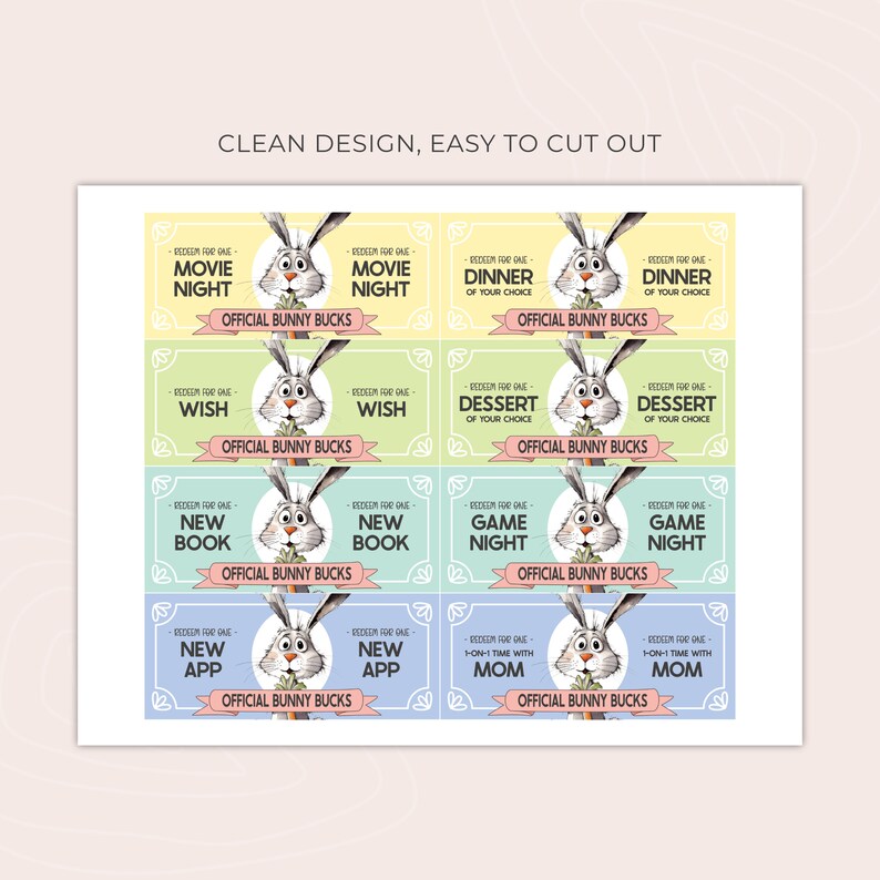 Easter Bunny Bucks Printables, Easter Play Money, Easter Egg Filler ...