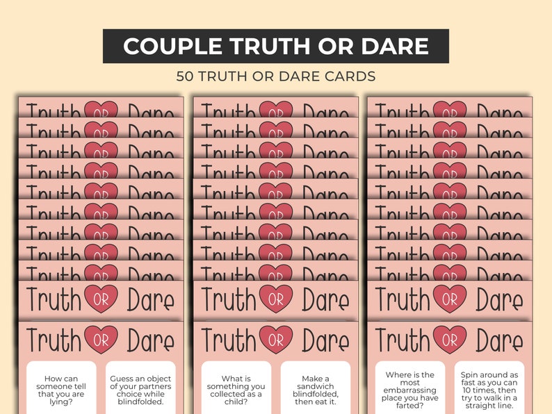 Date Night Truth or Dare Cards, Date Night Idea, Date Night Cards ...