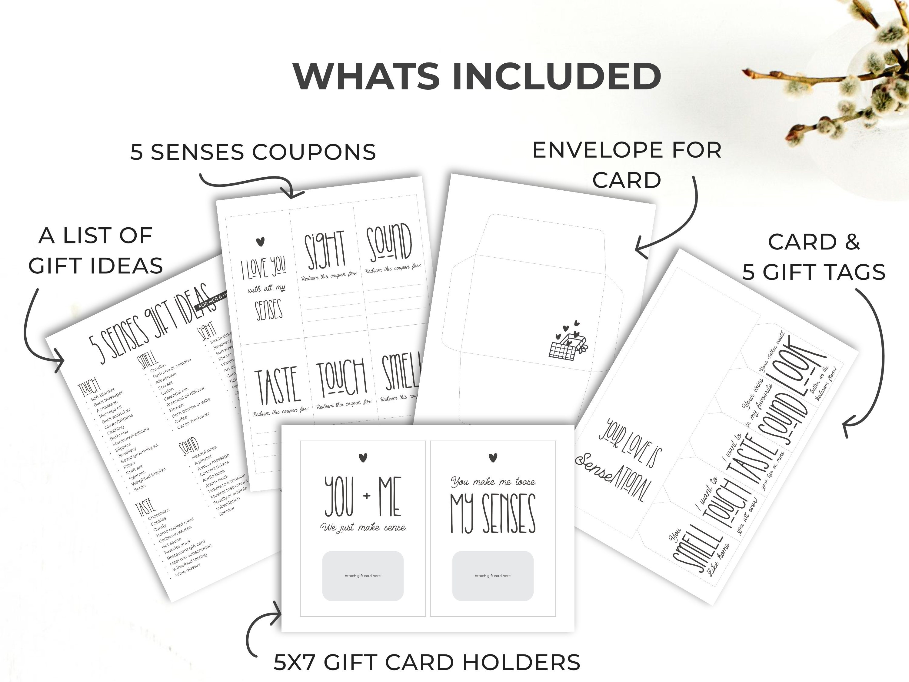 5 Senses Gift Tags & Card Gift for Girlfriend, Boyfriend, Him, Her ...