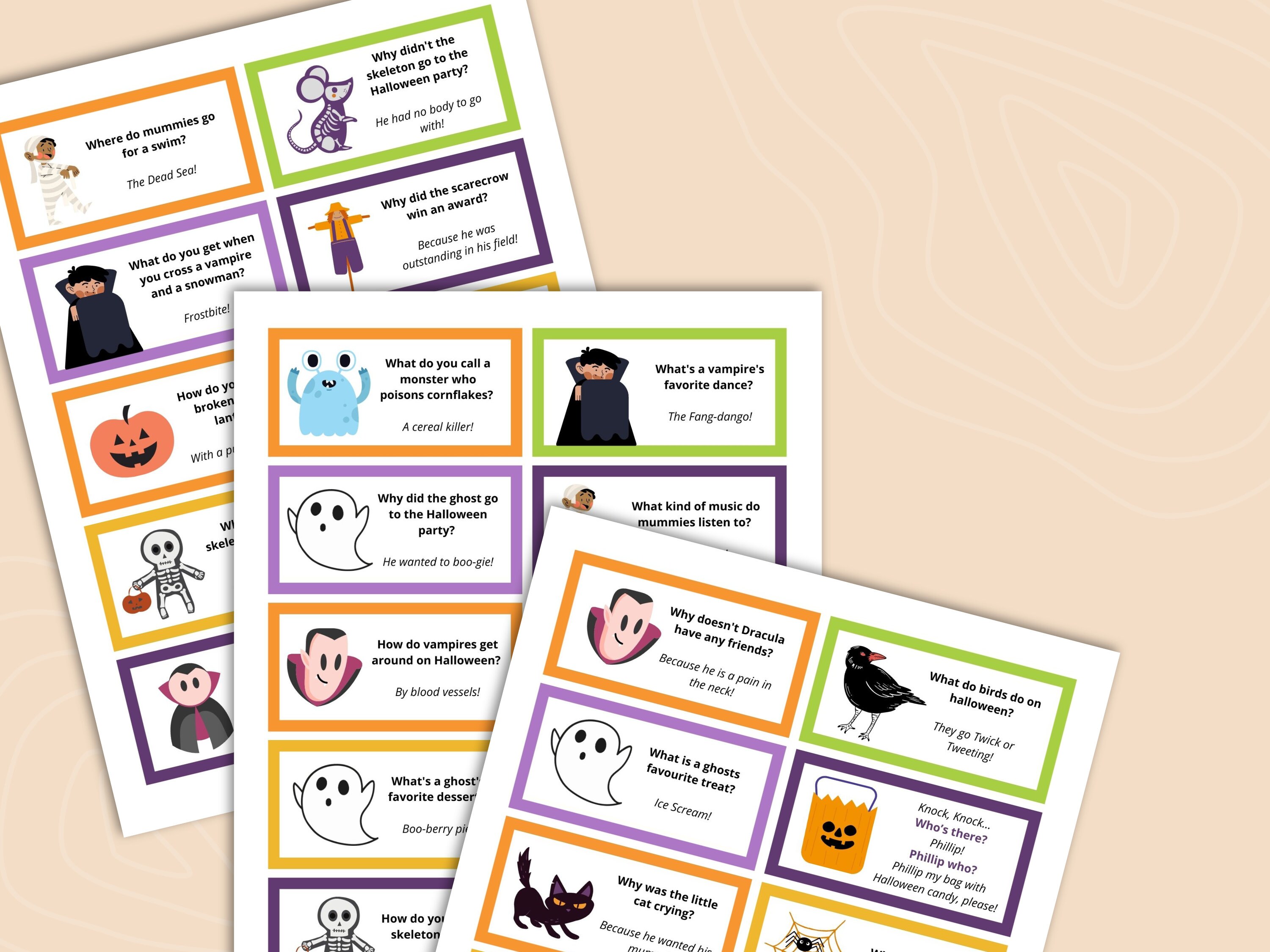 90 Halloween Jokes, Lunchbox Notes, Printable Jokes for Kids, Funny ...