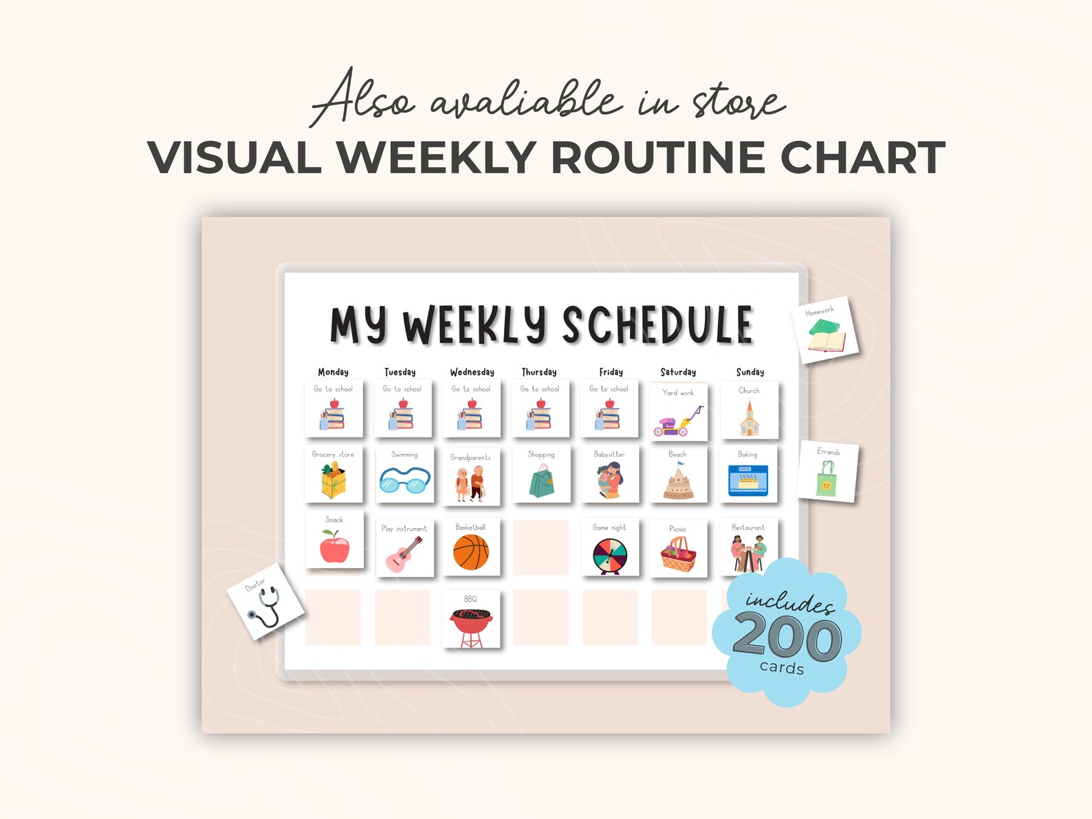 Editable Weekly Meal Chart & Cards, Visual Menu for Kids and Toddlers ...