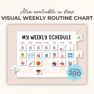 Editable Weekly Meal Chart & Cards, Visual Menu for Kids and Toddlers ...