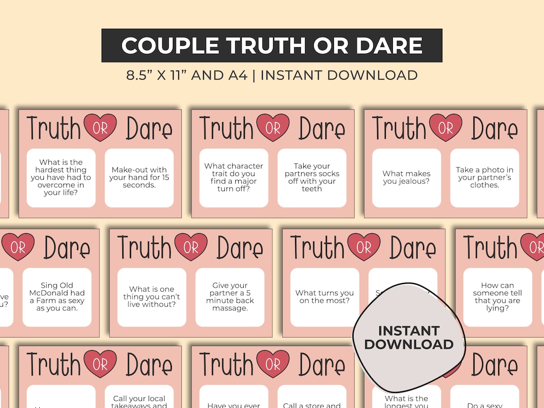 Date Night Truth or Dare Cards, Date Night Idea, Date Night Cards ...