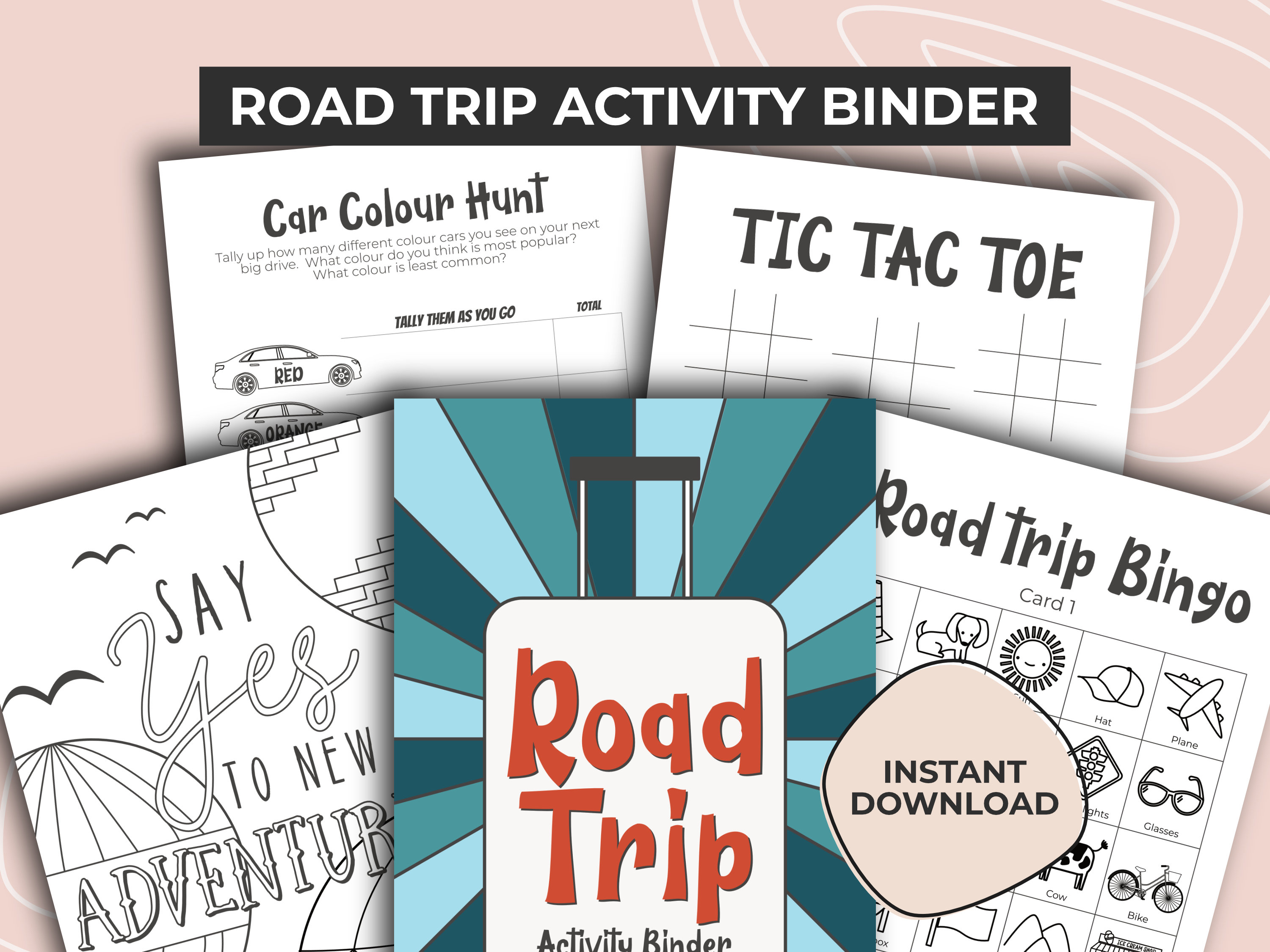 Road Trip Activity Pack, Printable Kids Activities, Road Trip Games ...