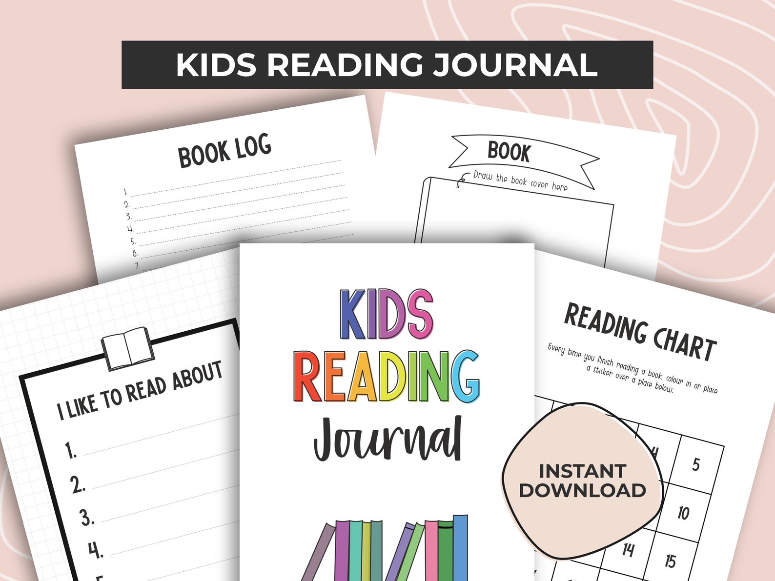 Reading Journal Printable, Kids Book Journal, Summer Reading Log for ...