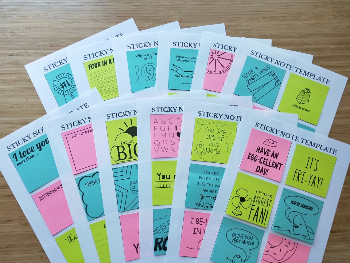 Printable Kids Lunchbox Notes Bundle Sticky Notes Lunch Box - Etsy