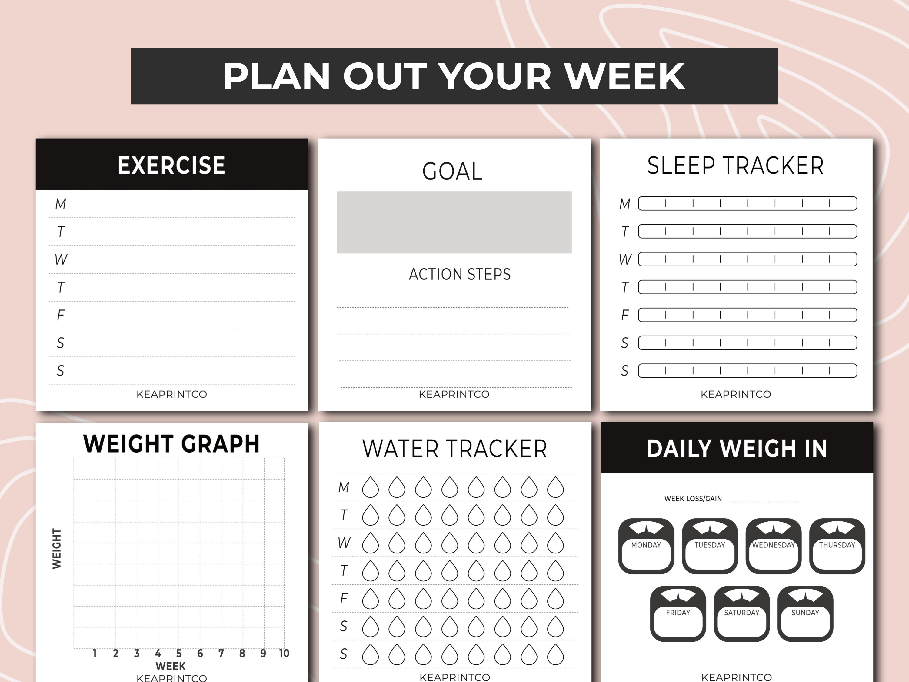 Notas adhesivas de fitness y salud, Notas adhesivas imprimibles de ...