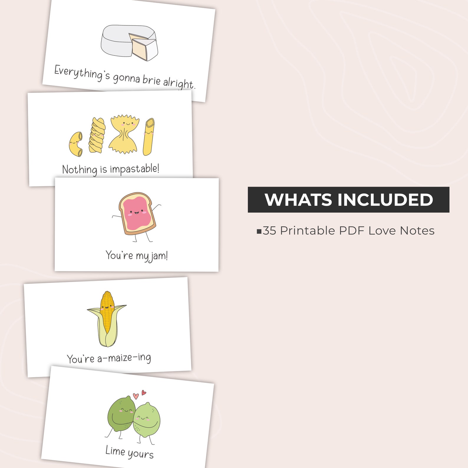 Valentine's Day Food Puns, Lunchbox Notes for Kids, Cute Lunch Notes ...