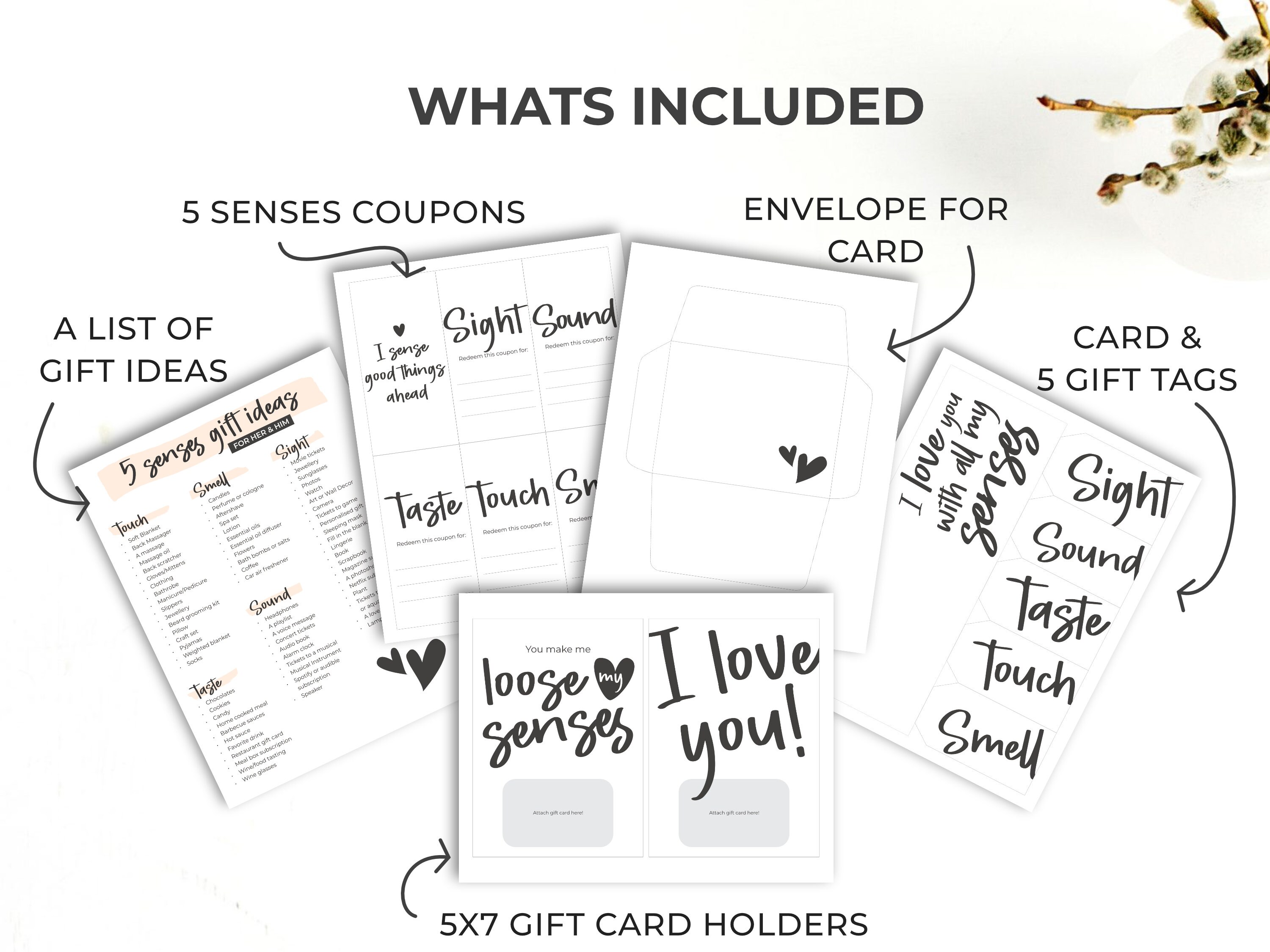 5 Senses Gift Tags & Card Gift for Girlfriend, Boyfriend, Him, Her ...