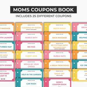 Mom Coupon Book, Coupons From Kids, Last Minute Gift Idea for Mum ...