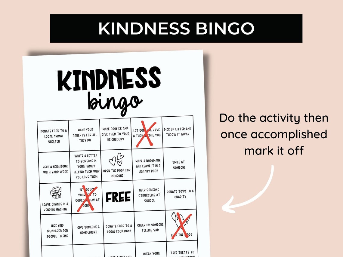 Random Acts of Kindness Bingo Printable PDF, Pay It Forward, Spread ...