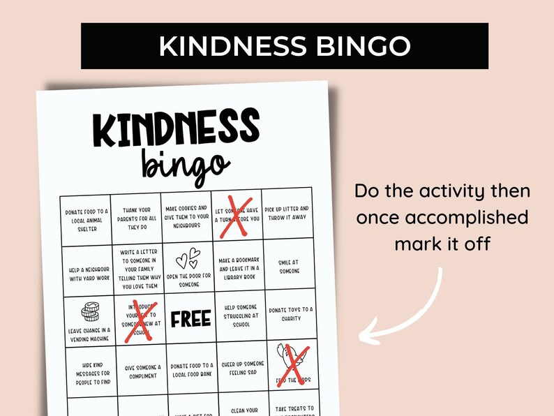 Random Acts of Kindness Bingo Printable PDF, Pay It Forward, Spread ...