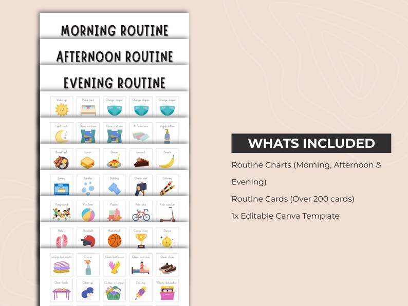 Routine Cards & Charts for Kids, Daily Rhythm, Morning, Afternoon ...