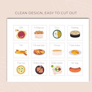 Editable Weekly Meal Chart & Cards, Visual Menu for Kids and Toddlers ...